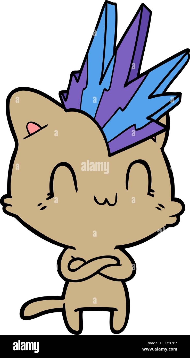 cartoon happy cat punk Stock Vector Image & Art - Alamy