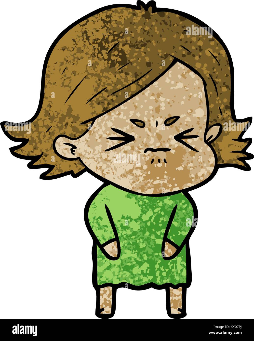 cartoon angry girl Stock Vector Image & Art - Alamy