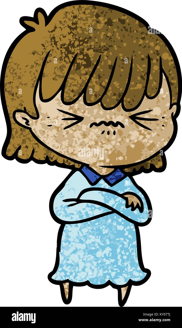 annoyed cartoon girl Stock Vector Image & Art - Alamy