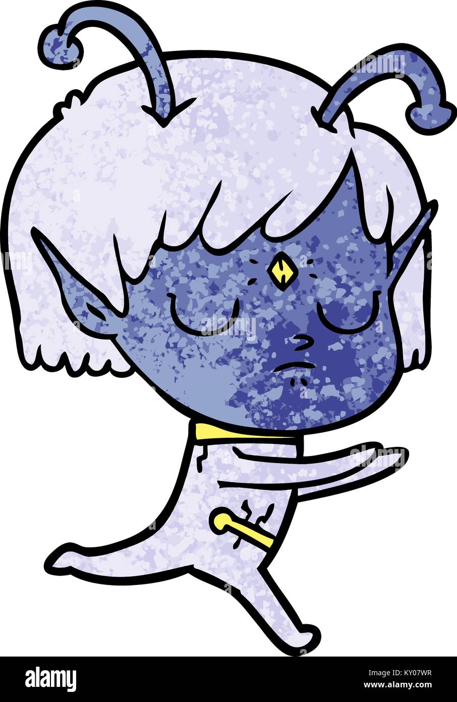 cartoon alien girl Stock Vector Image & Art - Alamy