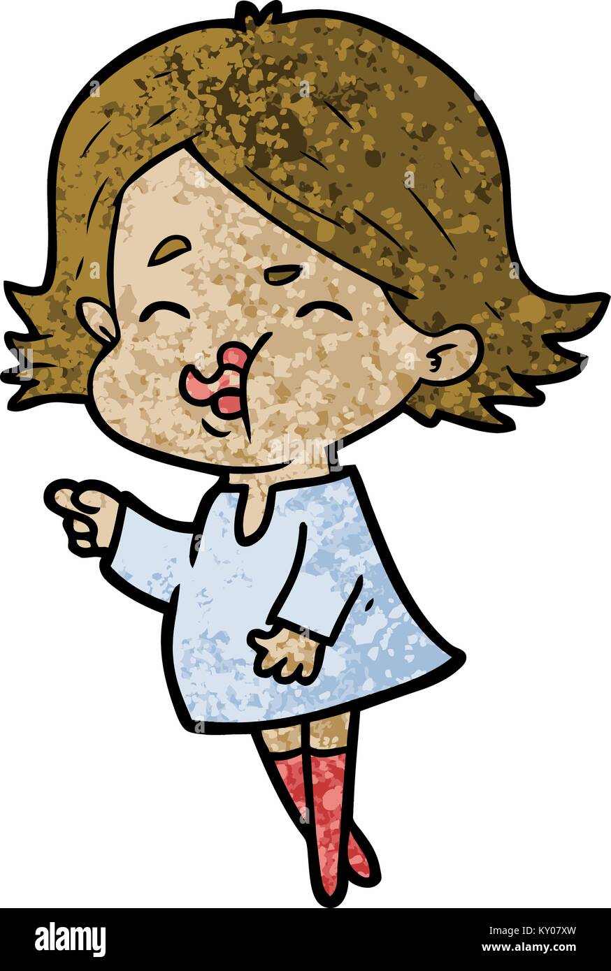 cartoon girl pulling face Stock Vector Image & Art - Alamy