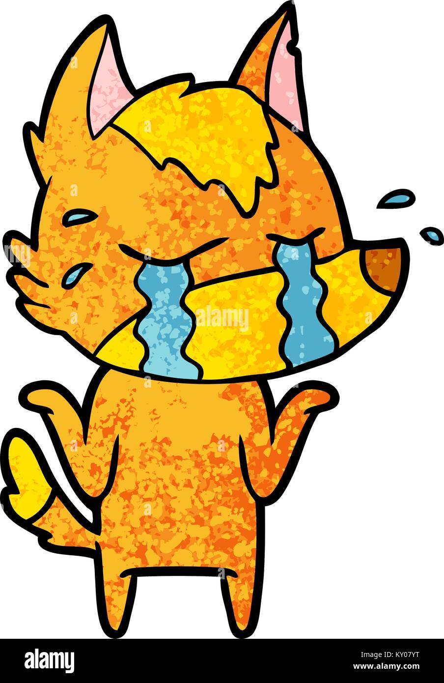 sad little fox cartoon character Stock Vector Image & Art - Alamy