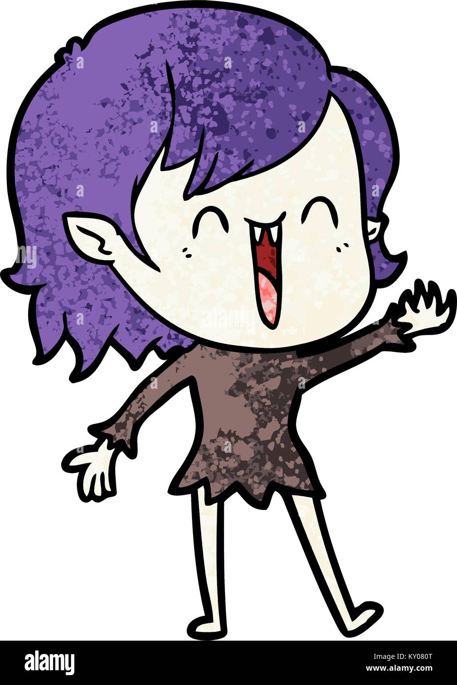 cute cartoon happy vampire girl Stock Vector Image & Art - Alamy