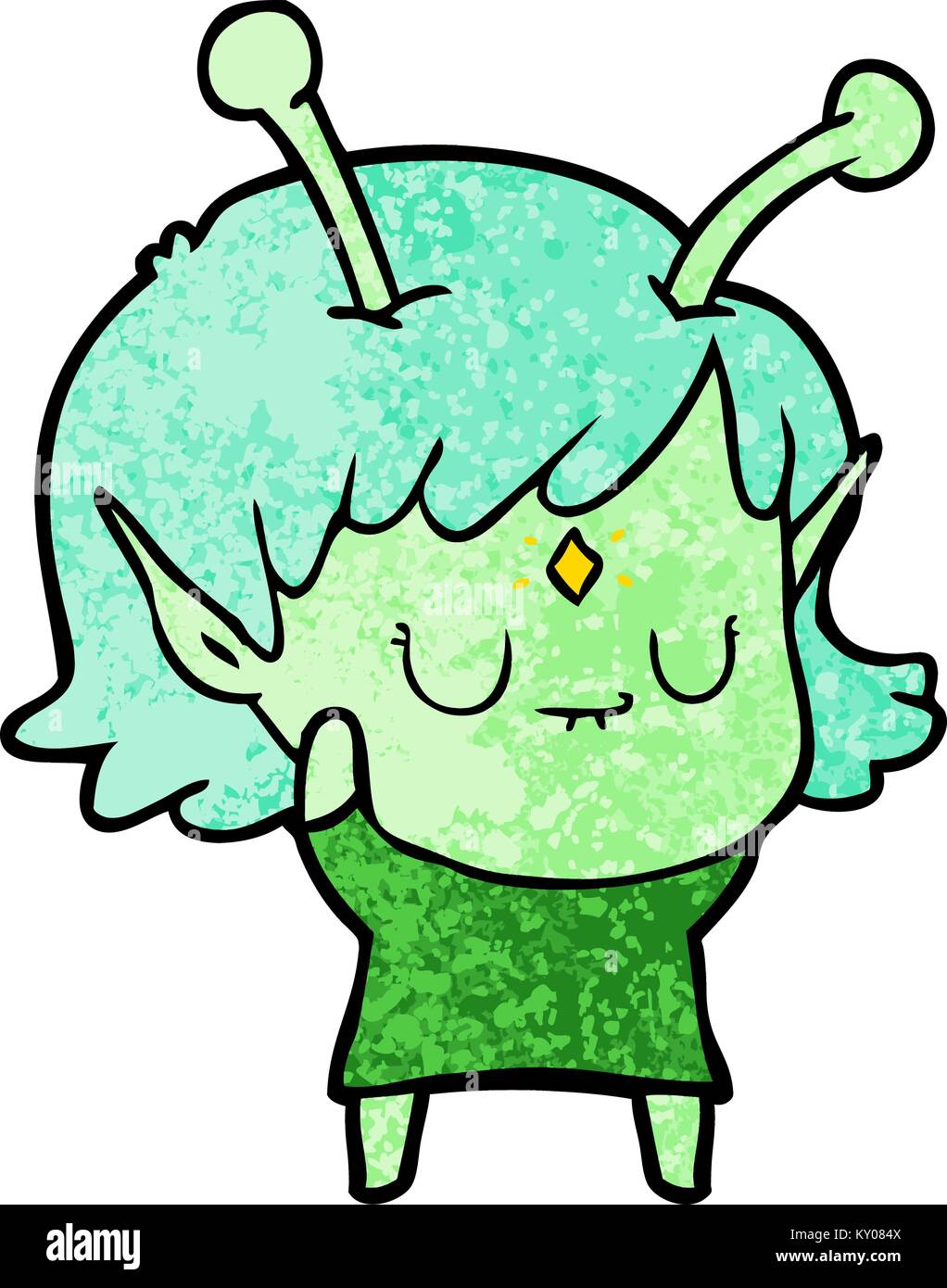 cartoon alien girl Stock Vector Image & Art - Alamy
