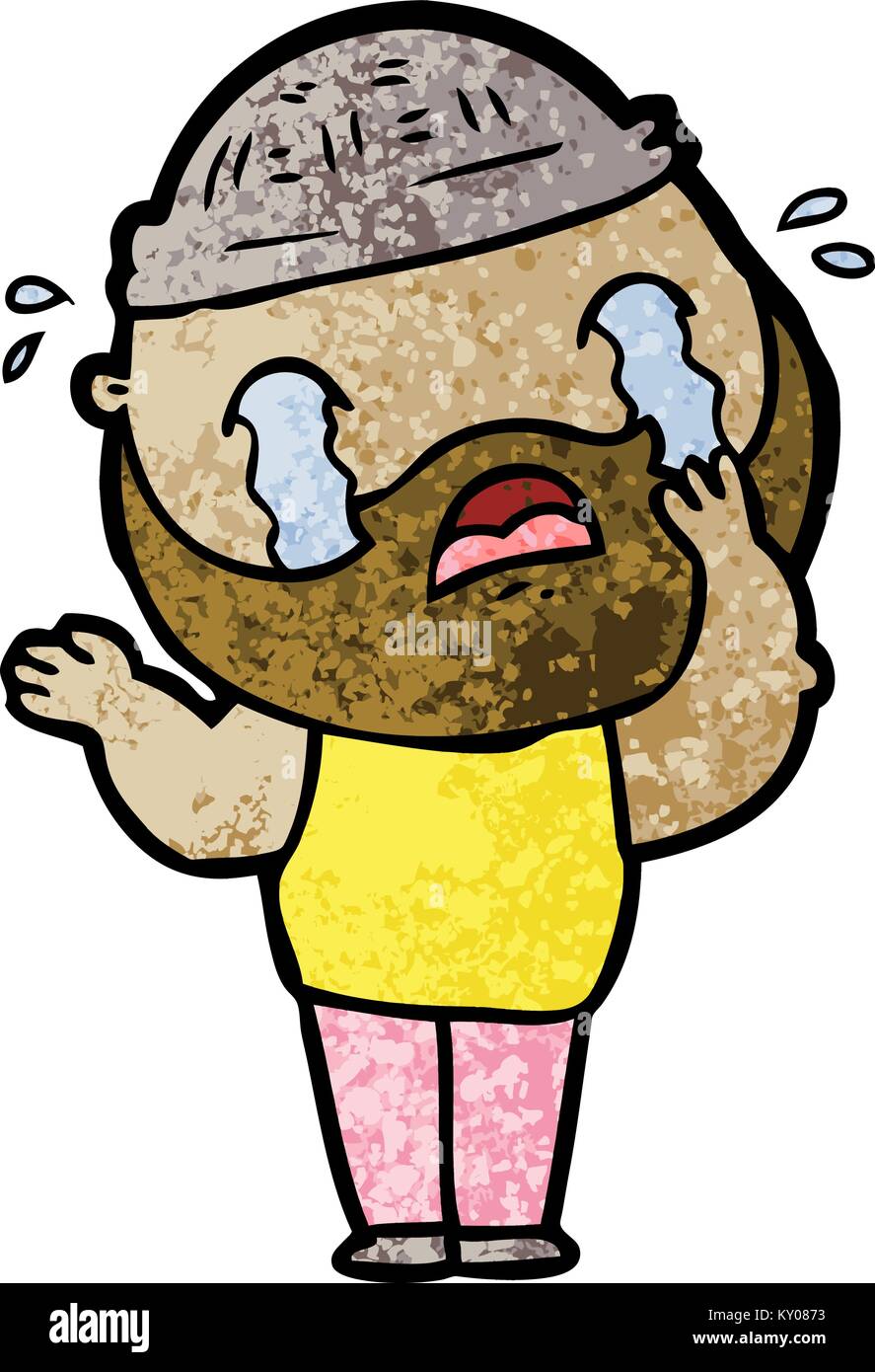 cartoon bearded man crying Stock Vector Image & Art - Alamy
