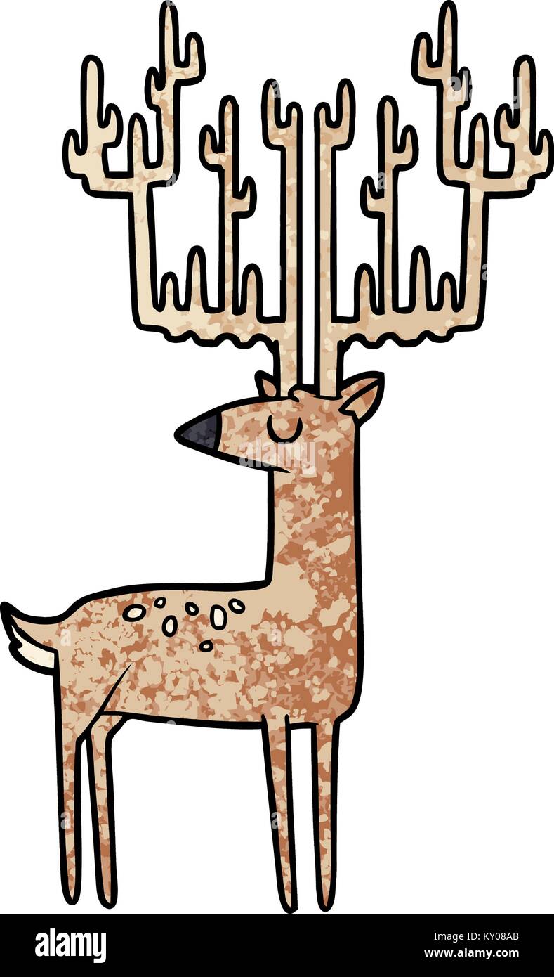 cartoon stag with huge antlers Stock Vector Image & Art - Alamy