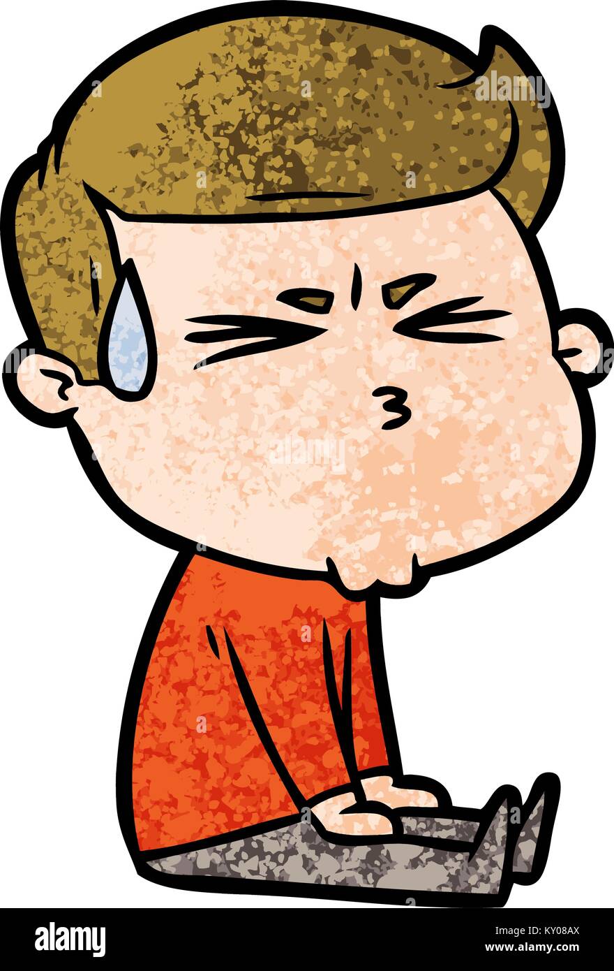 cartoon man sweating Stock Vector Image & Art - Alamy