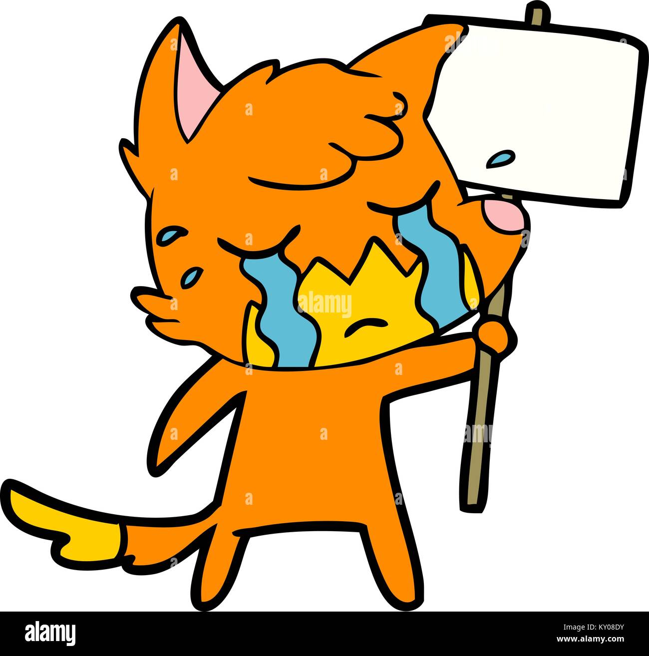 sad little fox cartoon character Stock Vector Image & Art - Alamy
