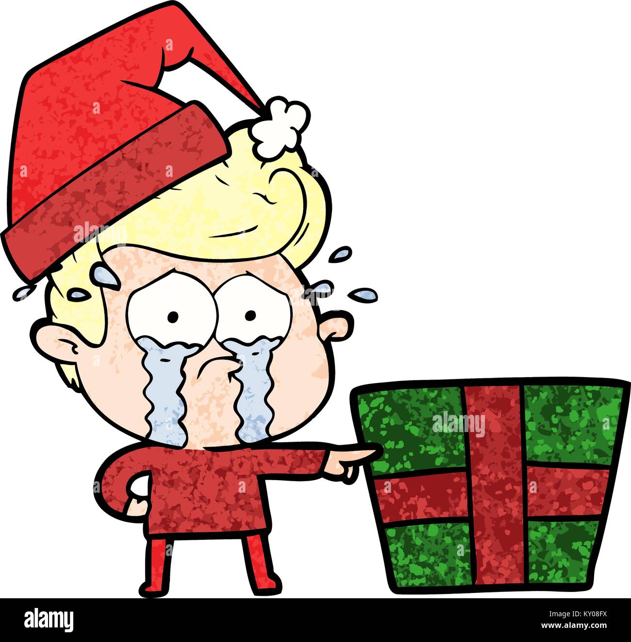 cartoon crying christmas boy Stock Vector Image & Art - Alamy