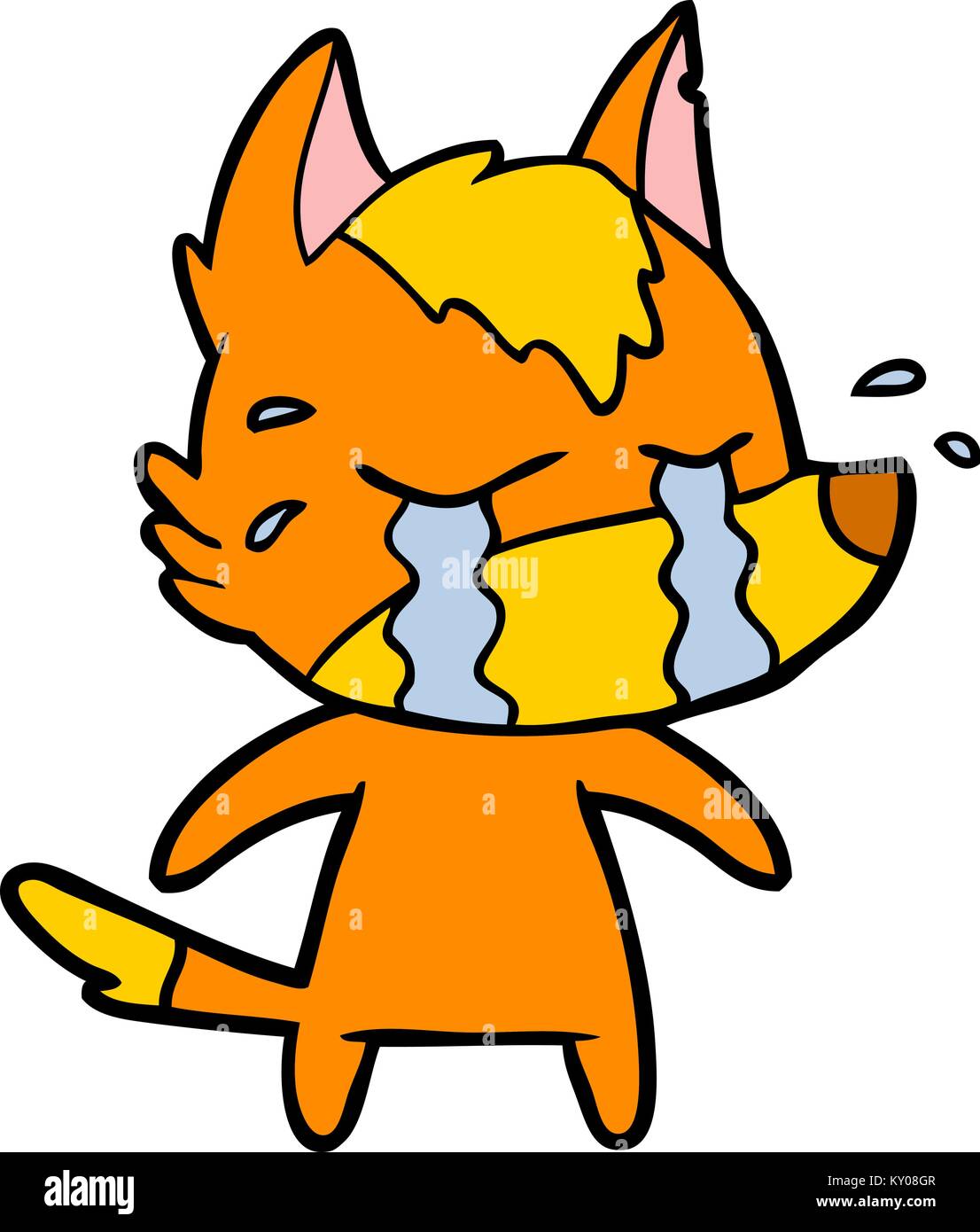 sad little fox cartoon character Stock Vector Image & Art - Alamy