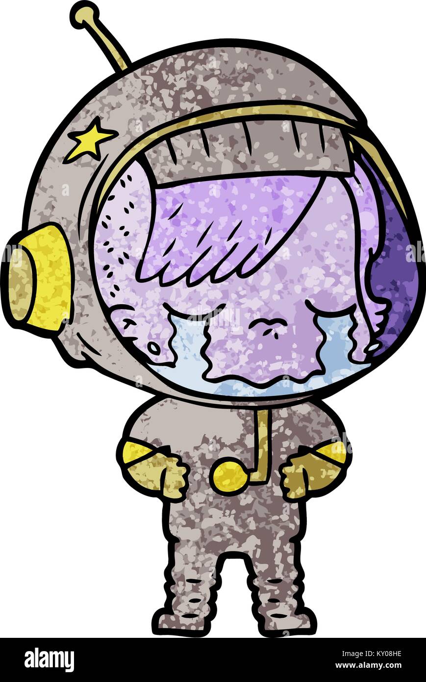cartoon crying astronaut girl Stock Vector Image & Art - Alamy