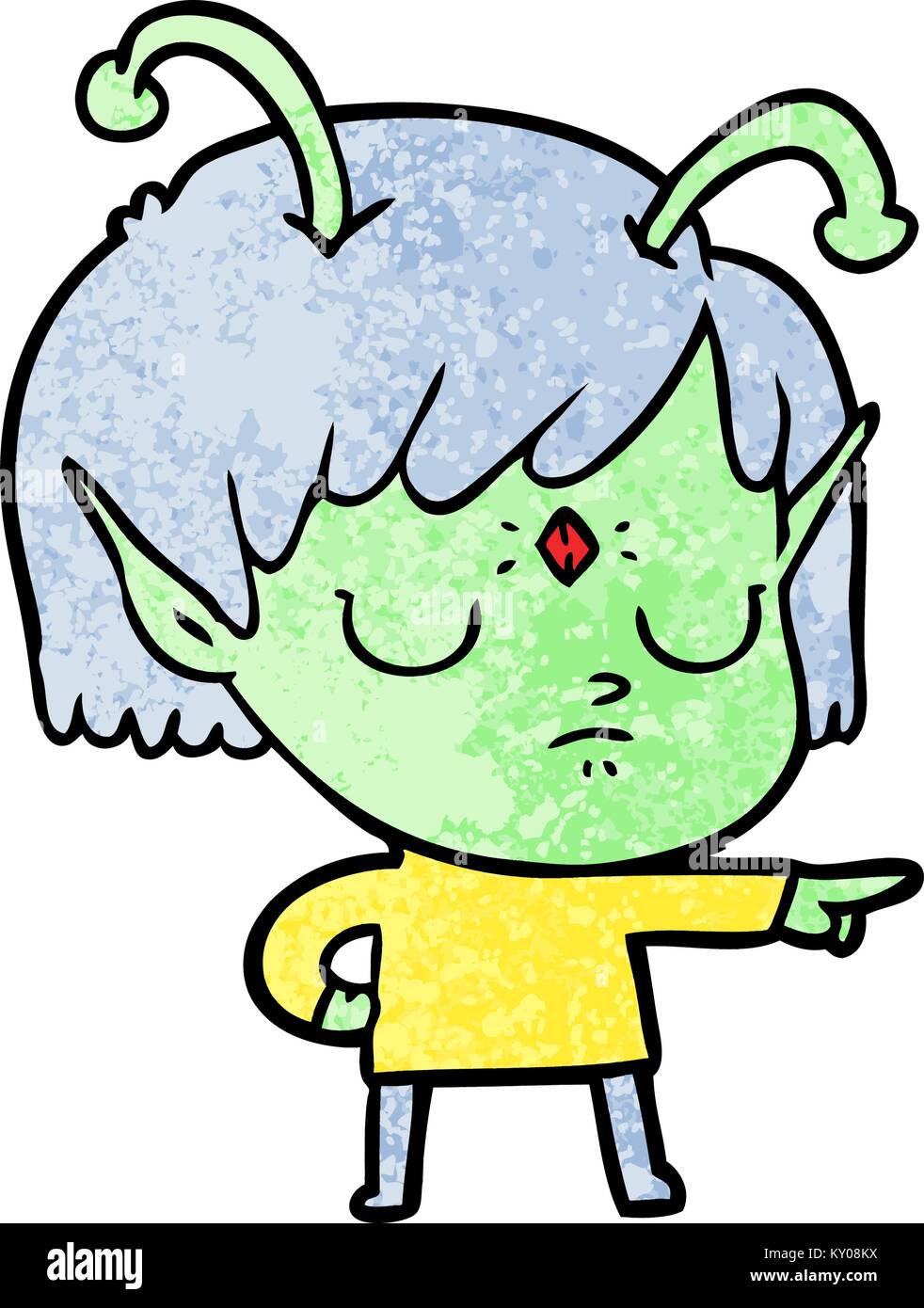 cartoon alien girl Stock Vector Image & Art - Alamy