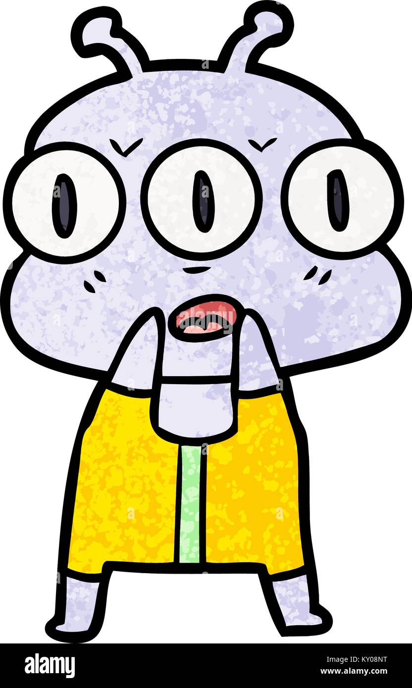 cartoon three eyed alien Stock Vector Image & Art - Alamy