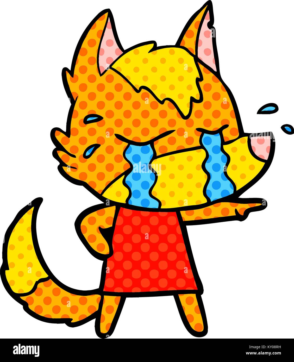 sad little fox cartoon character Stock Vector Image & Art - Alamy