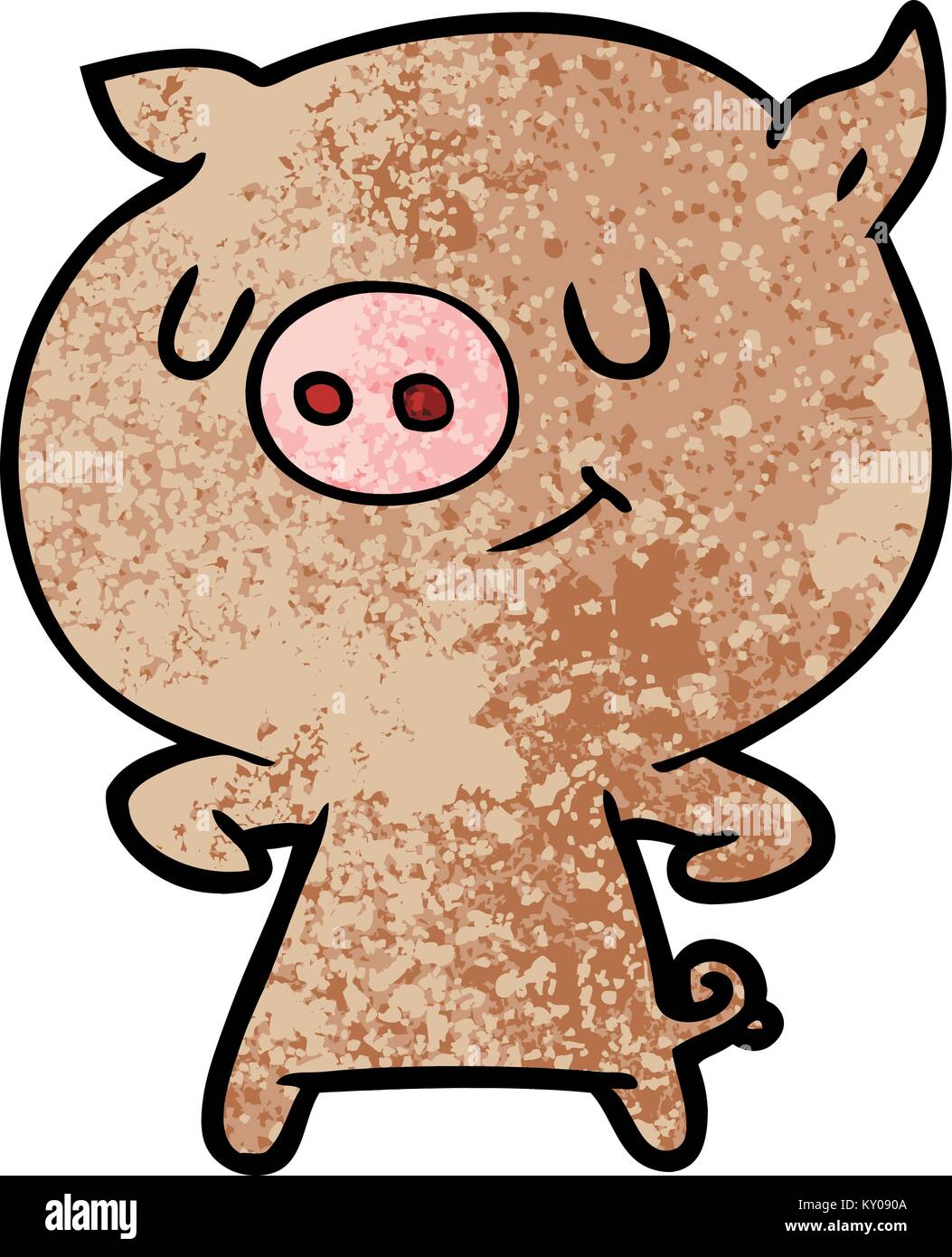 happy cartoon pig Stock Vector Image & Art - Alamy