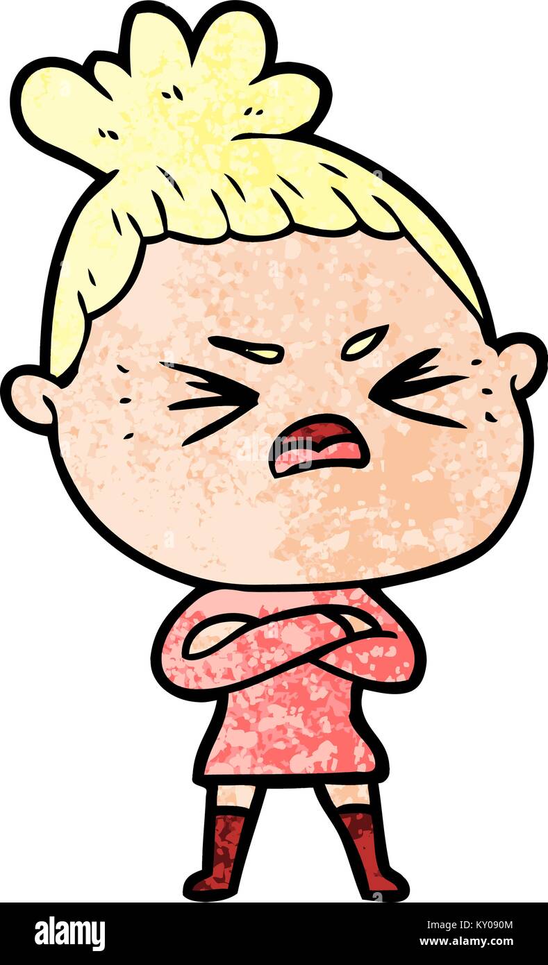 cartoon angry woman Stock Vector Image & Art - Alamy