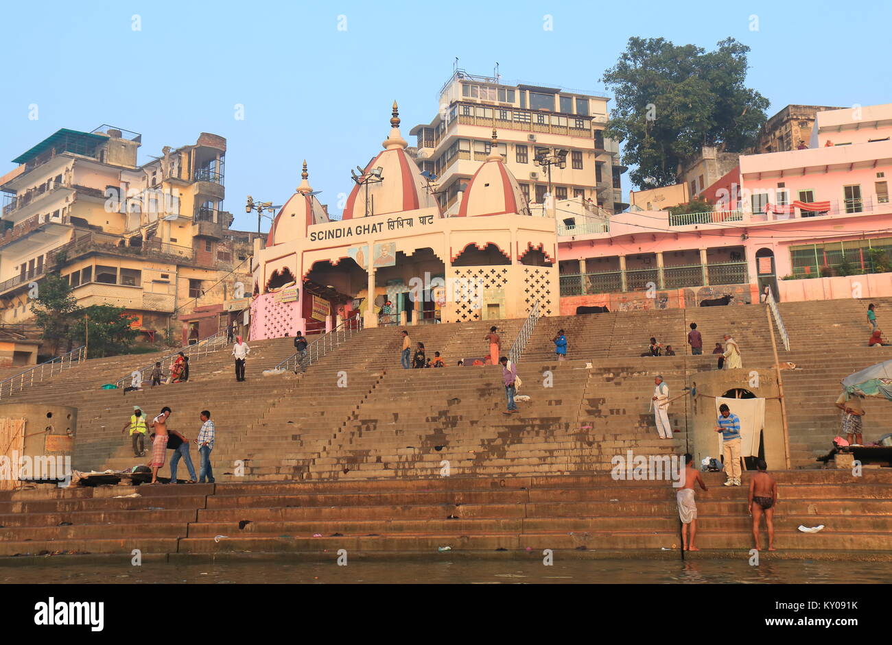 Ganges river ghat Varanasi India Stock Photo - Alamy