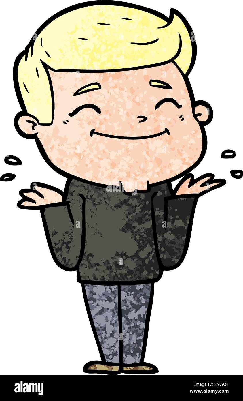 happy cartoon man shrugging Stock Vector Image & Art - Alamy