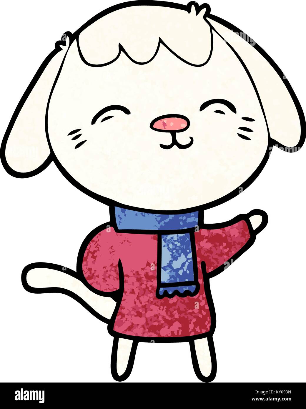 happy cartoon dog in winter clothes Stock Vector Image & Art - Alamy