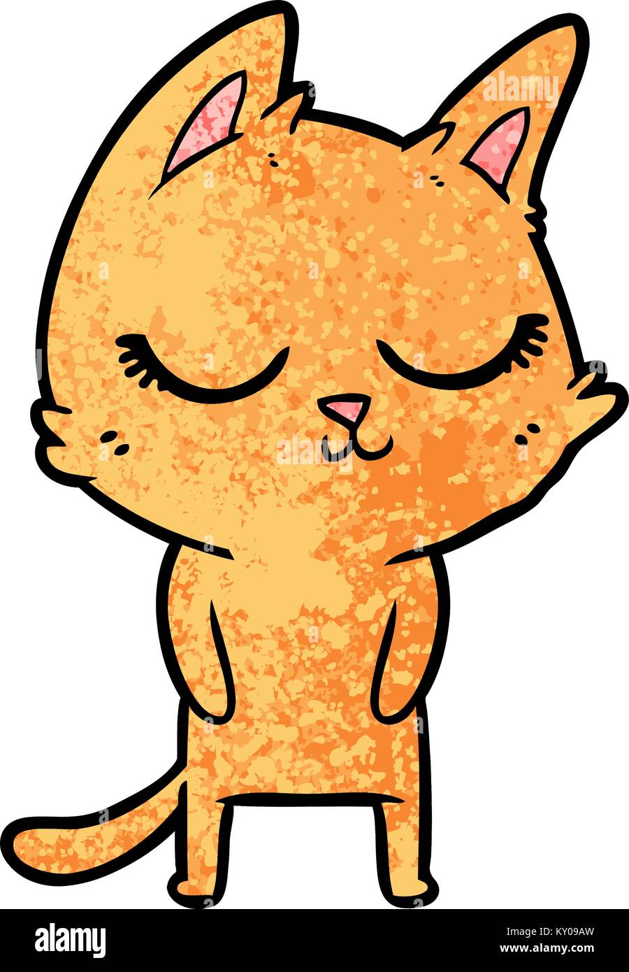 calm cartoon cat Stock Vector Image & Art - Alamy