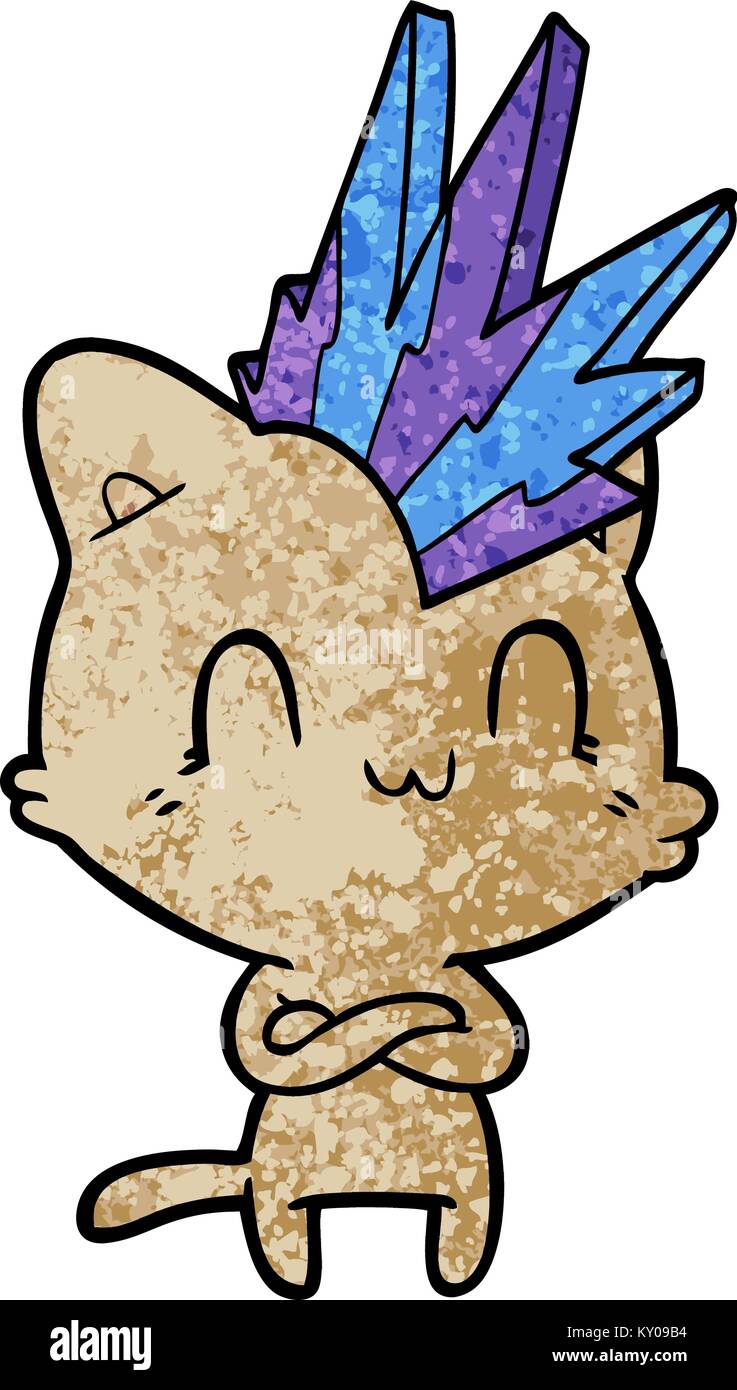 cartoon happy cat punk Stock Vector Image & Art - Alamy