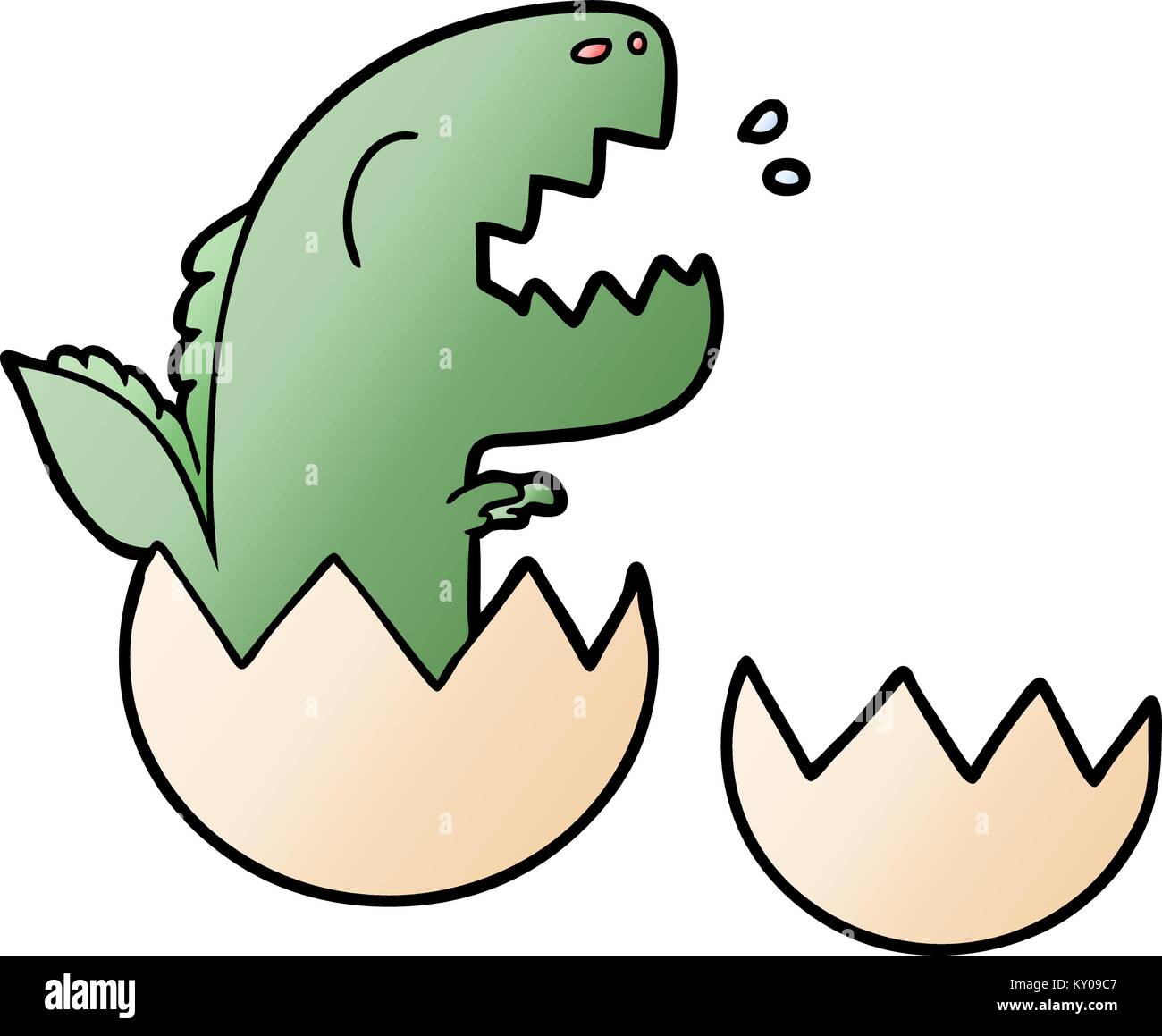 cartoon dinosaur hatching from egg Stock Vector Image & Art - Alamy