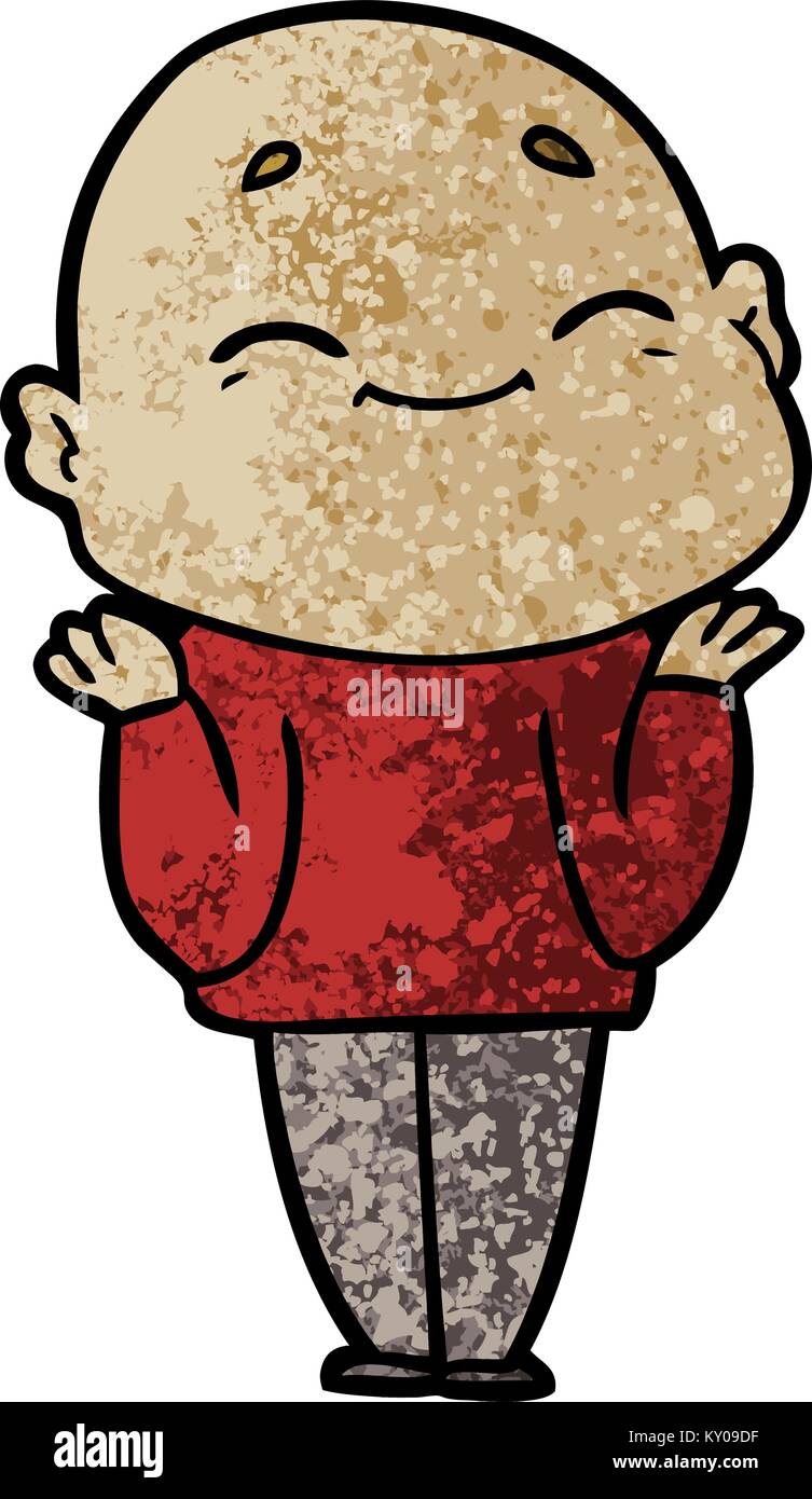 happy cartoon bald man Stock Vector Image & Art - Alamy
