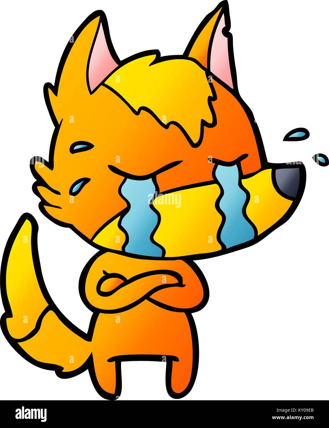 sad little fox cartoon character Stock Vector Image & Art - Alamy
