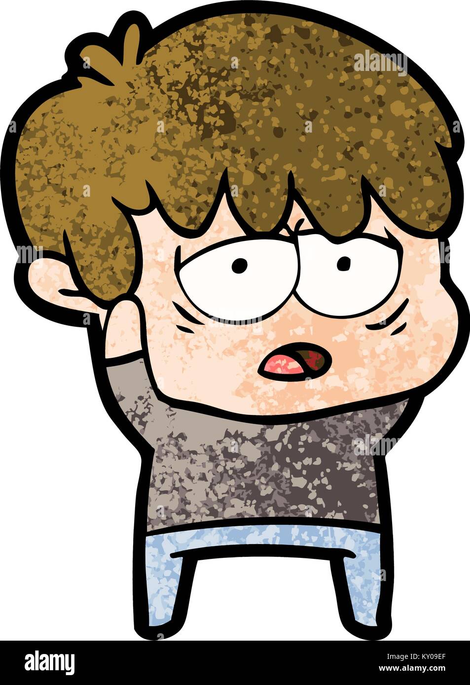 cartoon exhausted boy Stock Vector Image & Art - Alamy
