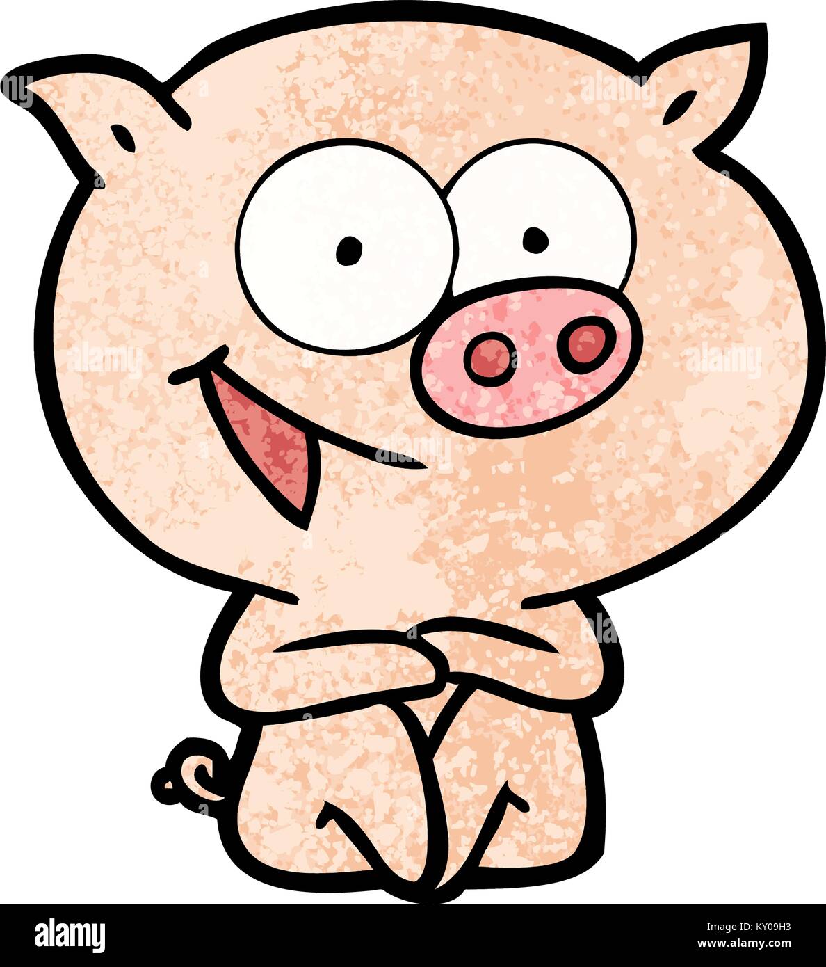 cheerful sitting pig cartoon Stock Vector Image & Art - Alamy