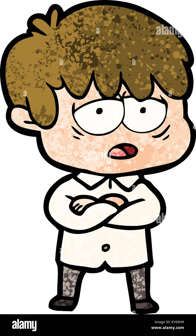 cartoon exhausted boy Stock Vector Image & Art - Alamy