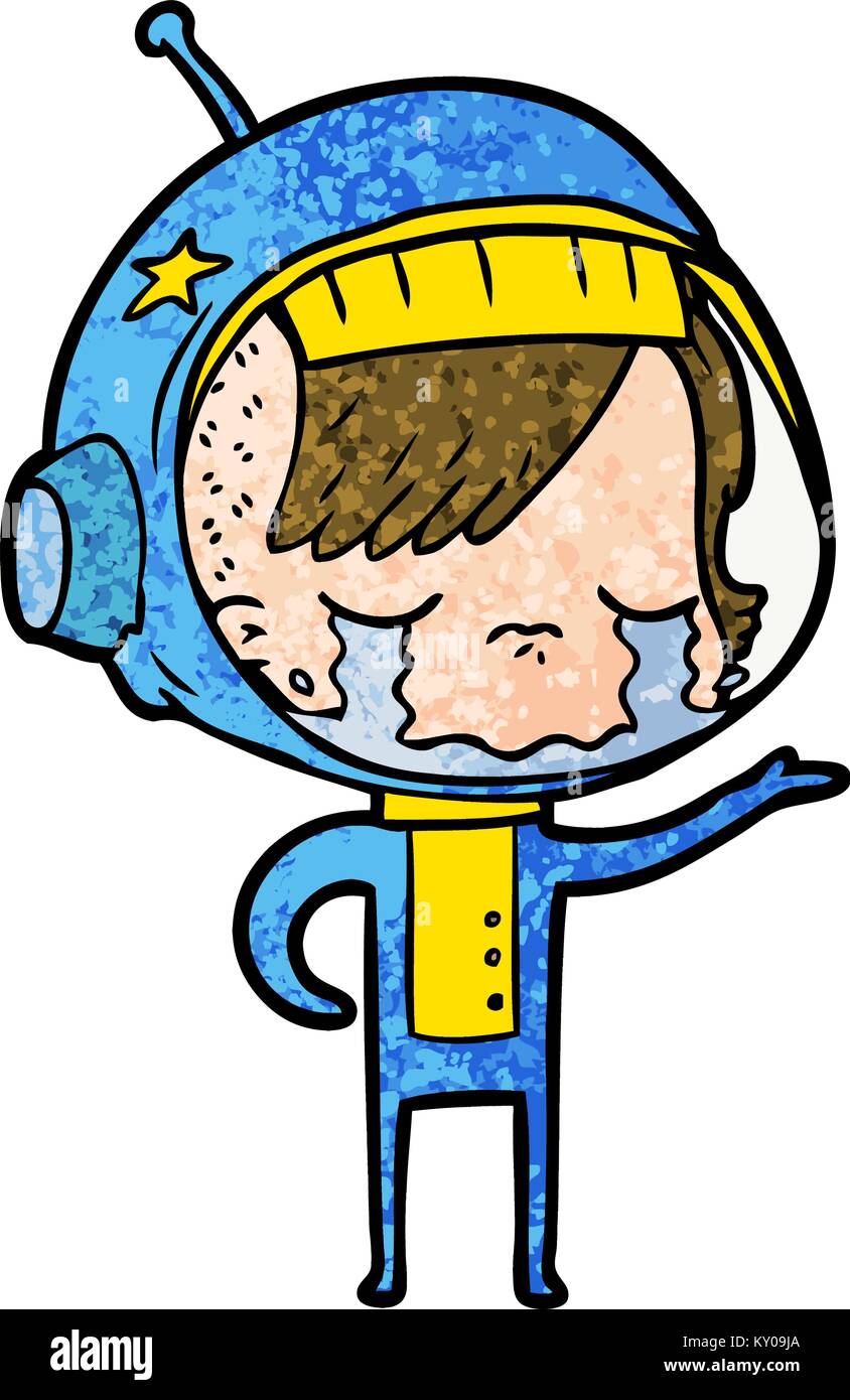 cartoon crying astronaut girl Stock Vector Image & Art - Alamy