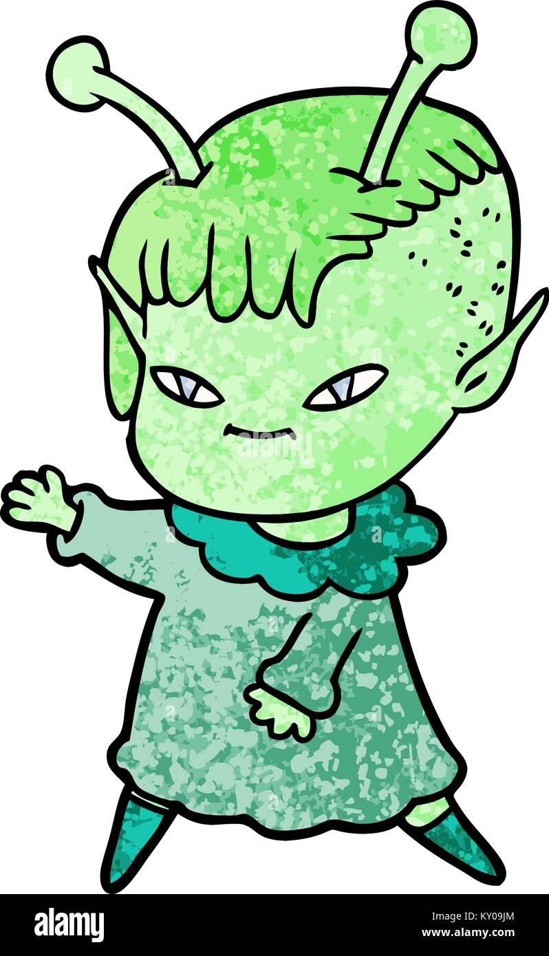 cute cartoon alien girl Stock Vector Image & Art - Alamy