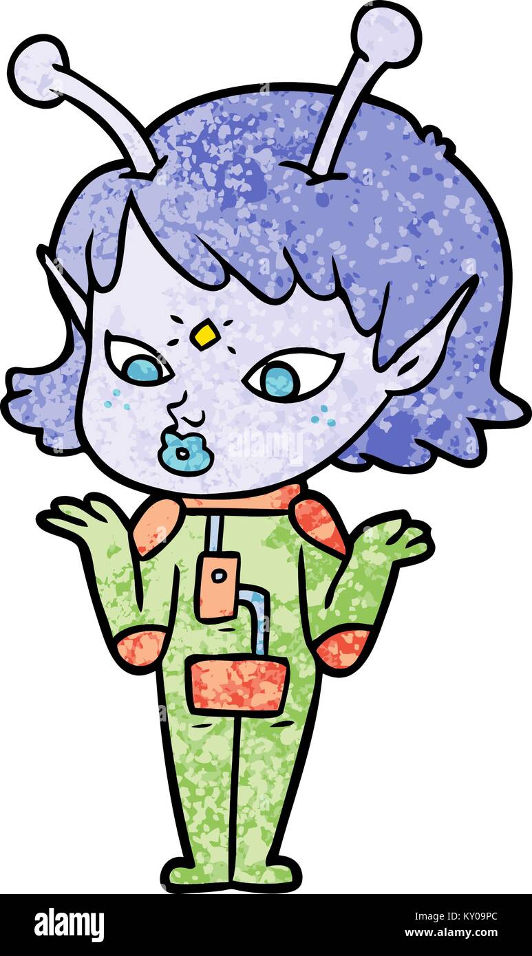 pretty cartoon alien girl Stock Vector Image & Art - Alamy