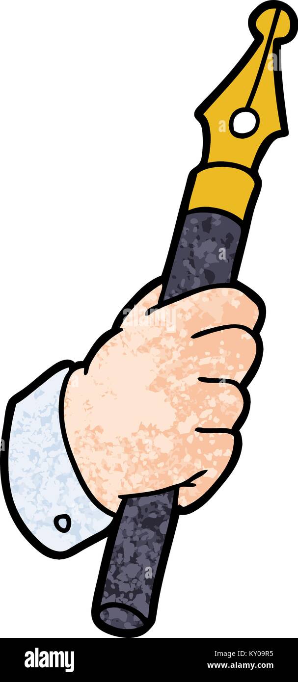 cartoon hand holding fountain pen Stock Vector Image & Art - Alamy