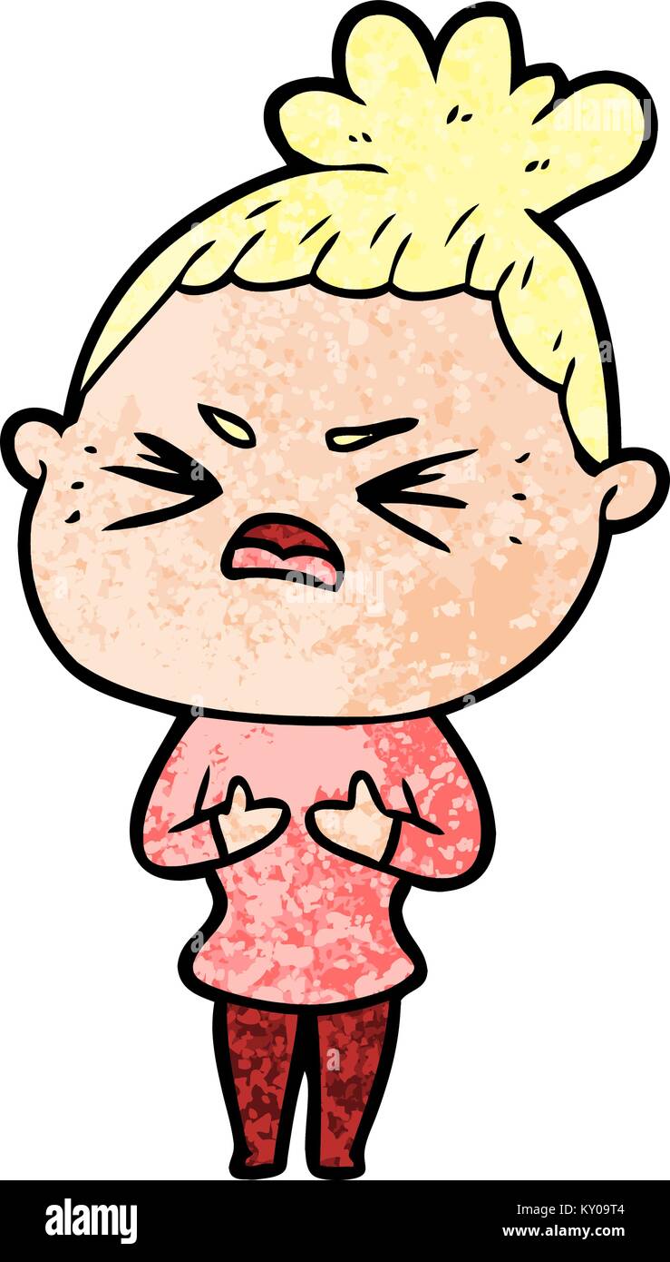 cartoon angry woman Stock Vector Image & Art - Alamy