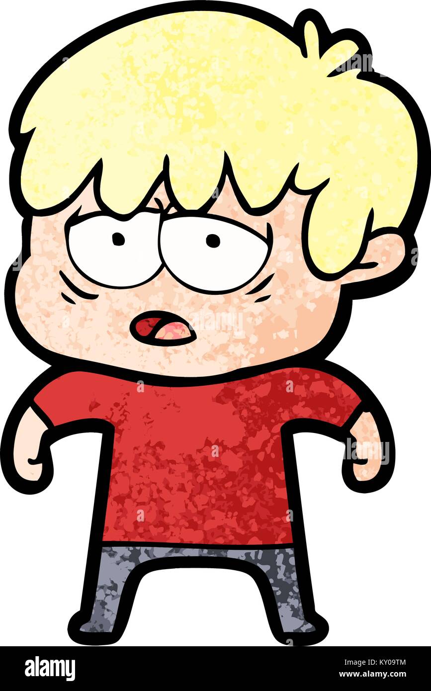 cartoon exhausted boy Stock Vector Image & Art - Alamy