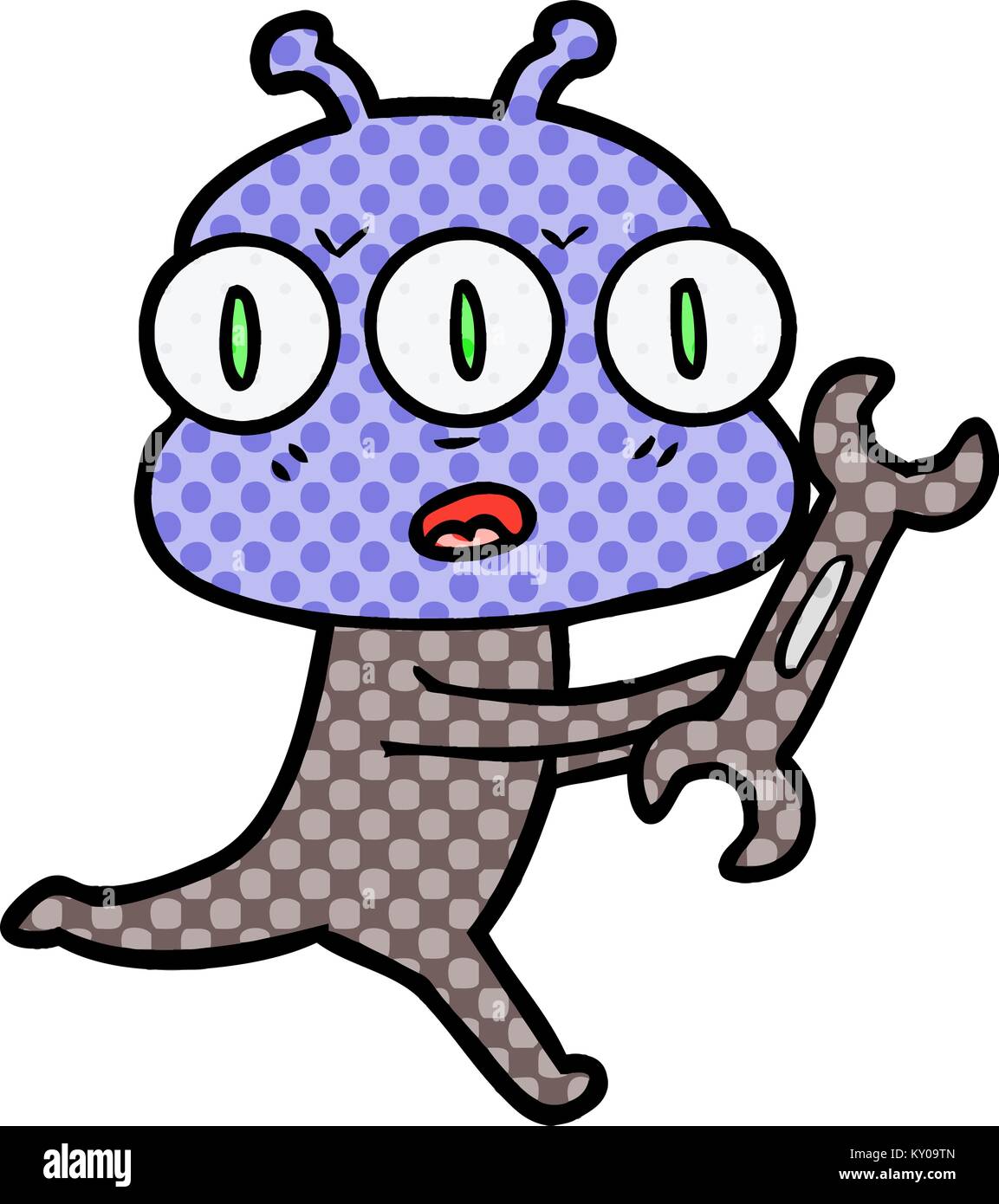 cartoon three eyed alien Stock Vector Image & Art - Alamy