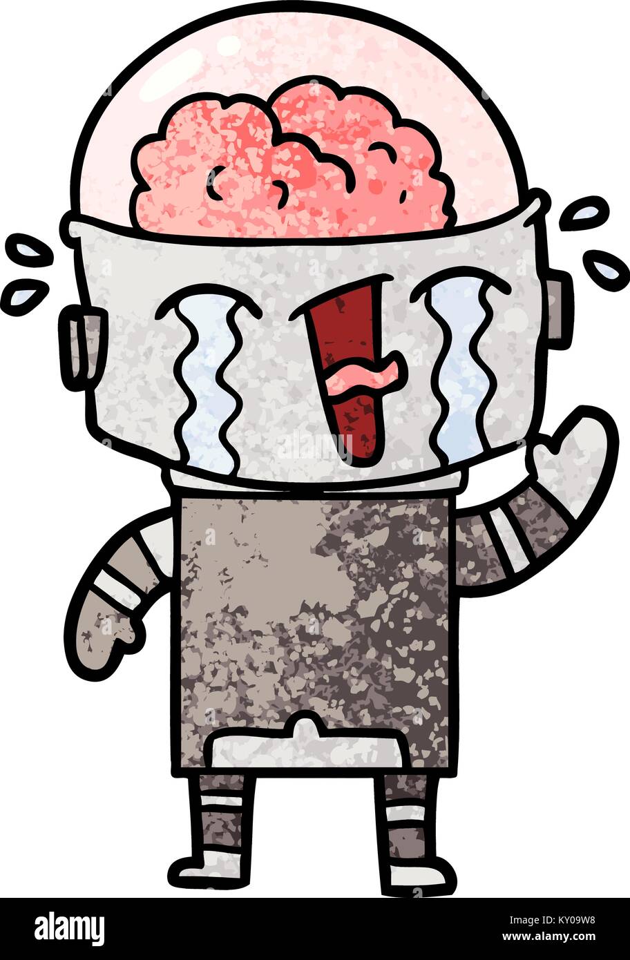 cartoon crying robot waving Stock Vector Image & Art - Alamy