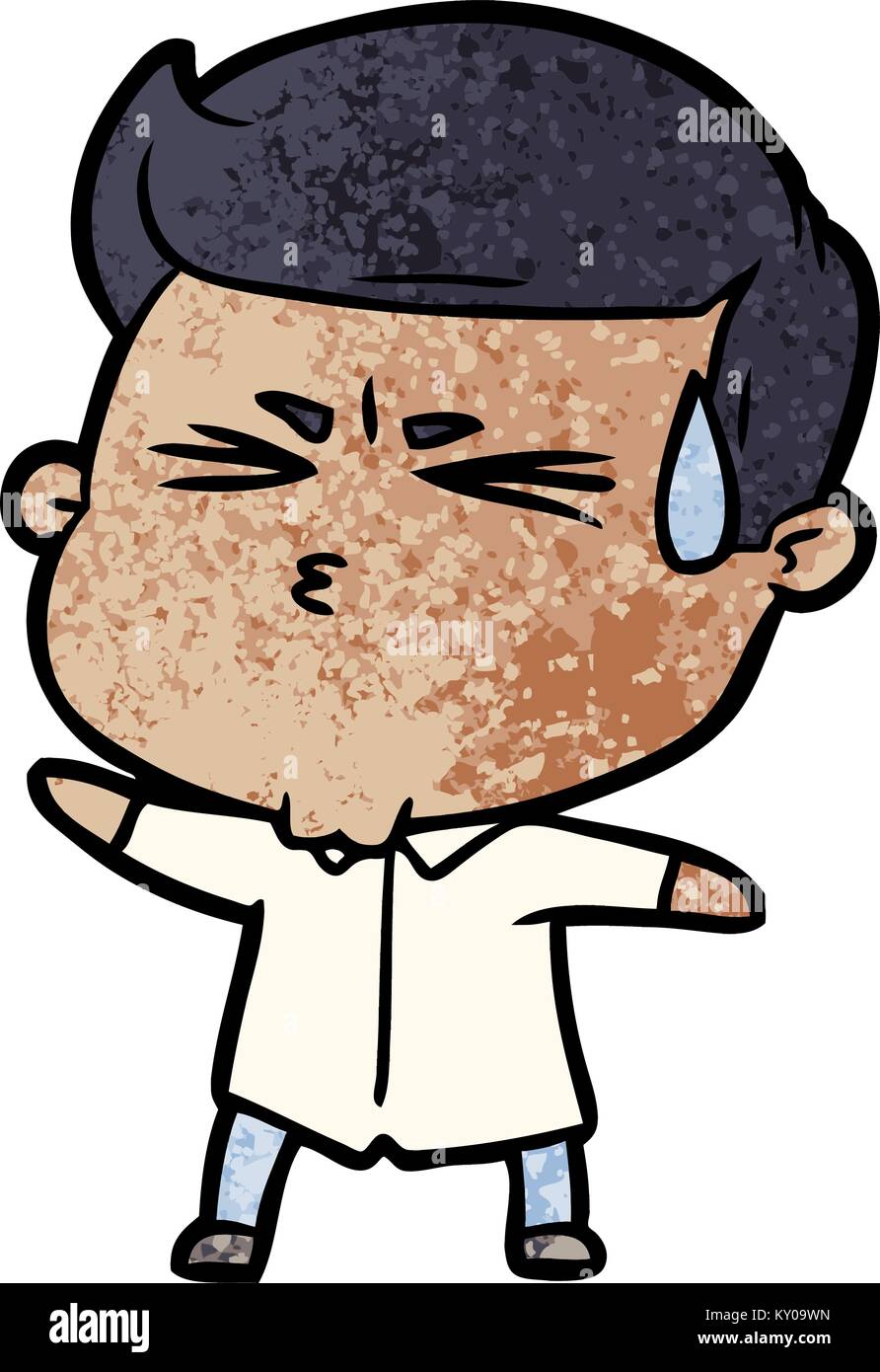 cartoon man sweating Stock Vector Image & Art - Alamy