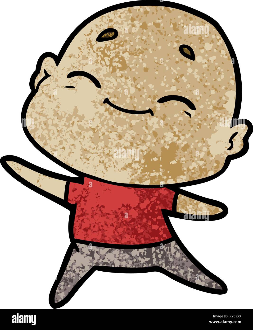 happy cartoon bald man Stock Vector Image & Art - Alamy