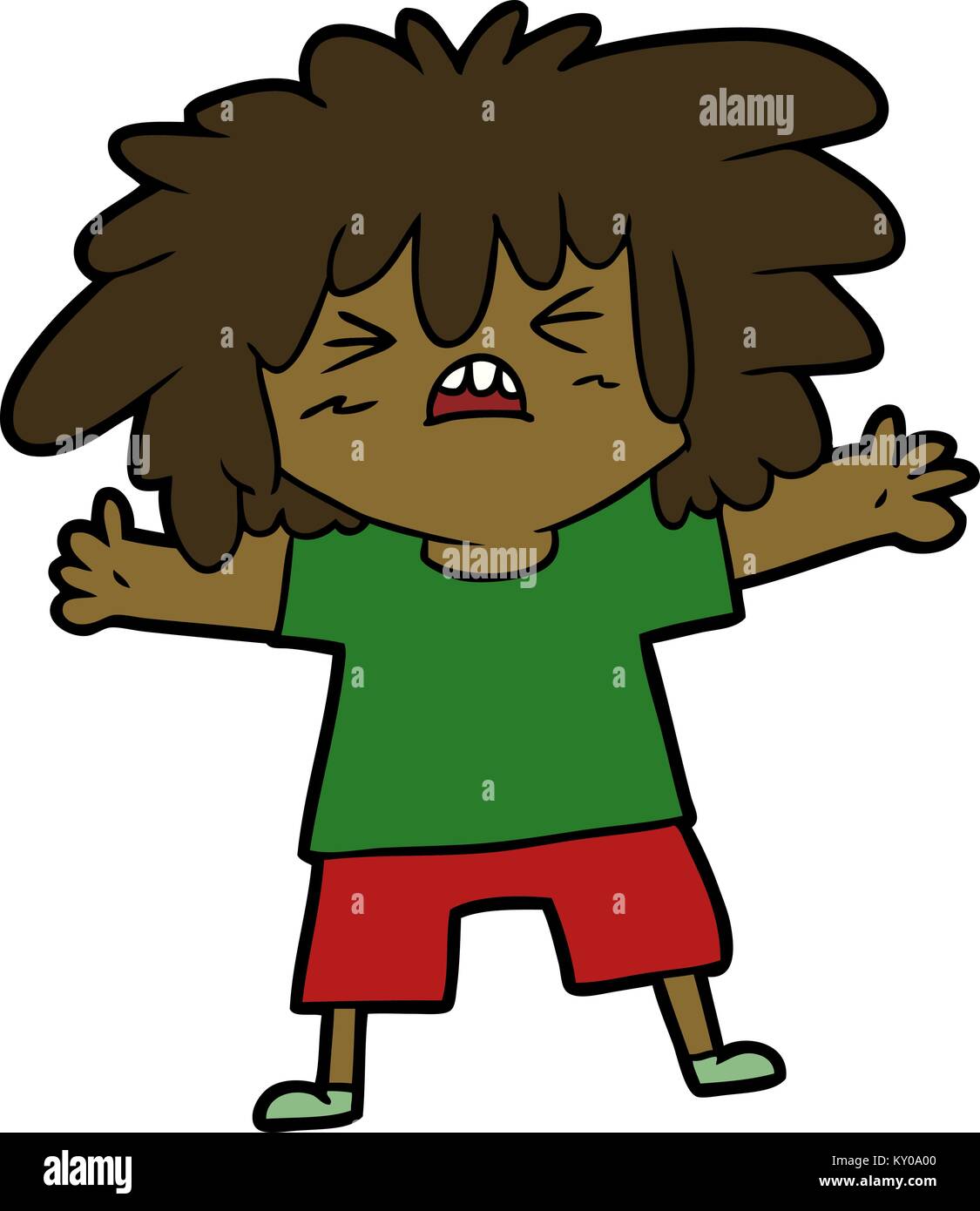 cartoon angry kid Stock Vector Image & Art - Alamy