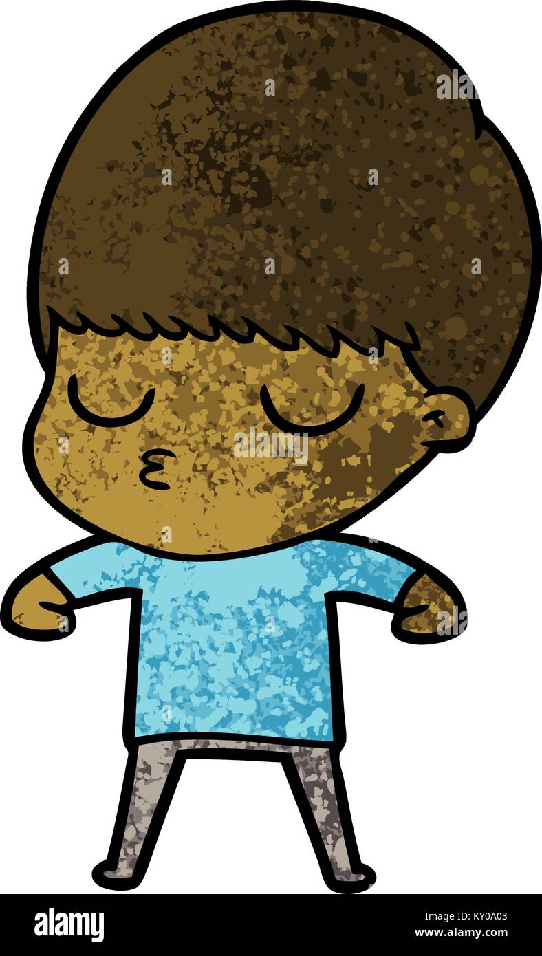 cartoon calm boy Stock Vector Image & Art - Alamy