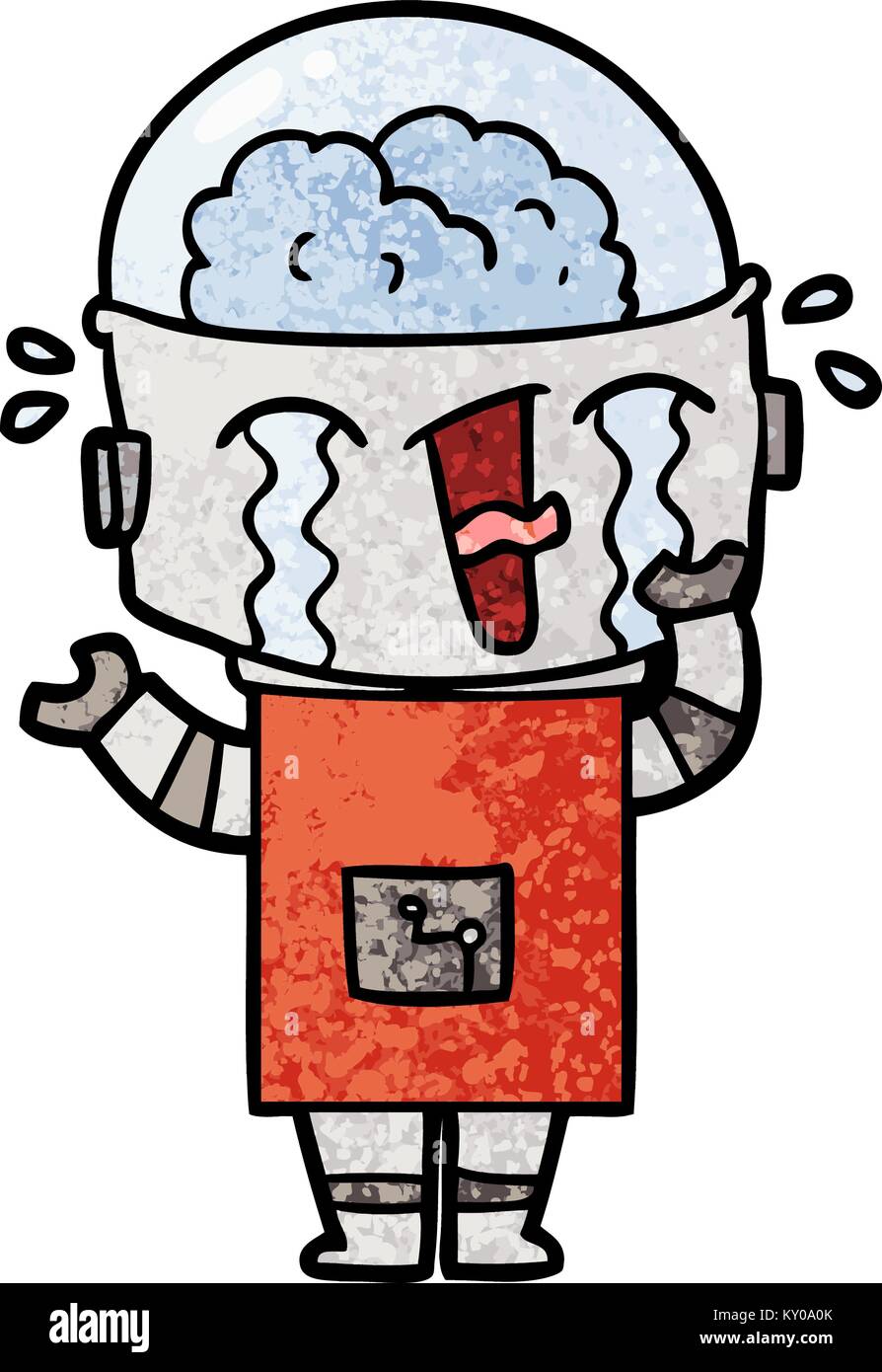 cartoon crying robot Stock Vector Image & Art - Alamy