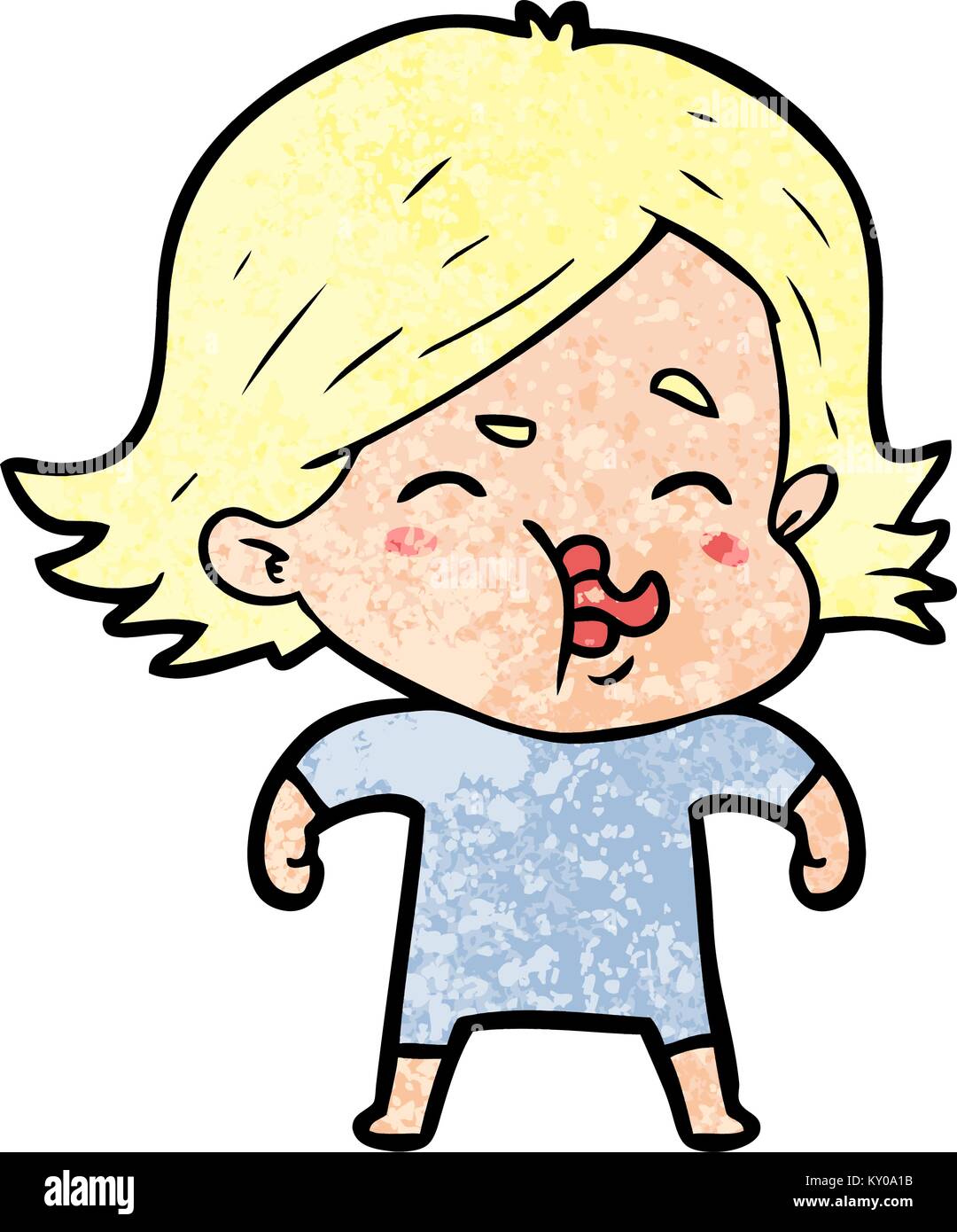 cartoon girl pulling face Stock Vector Image & Art - Alamy