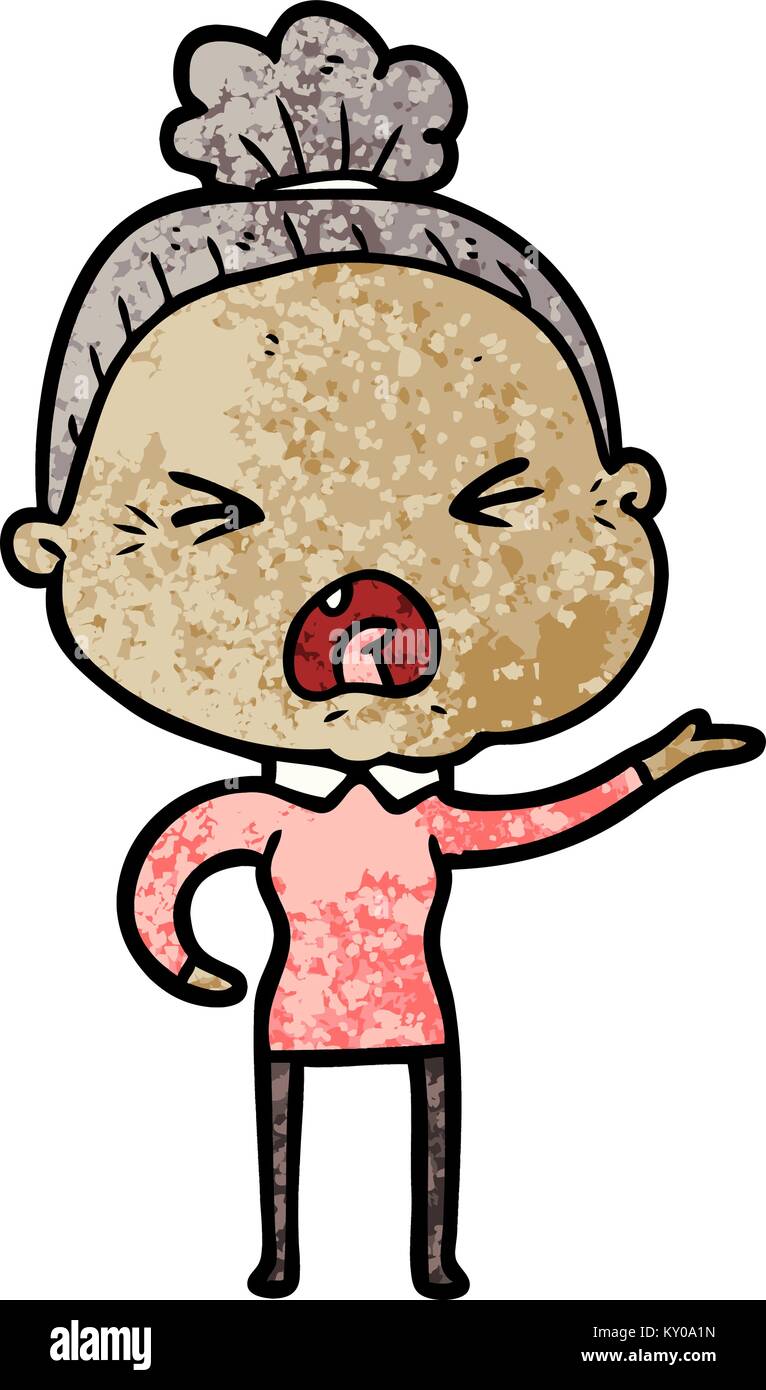 cartoon angry old woman Stock Vector Image & Art - Alamy