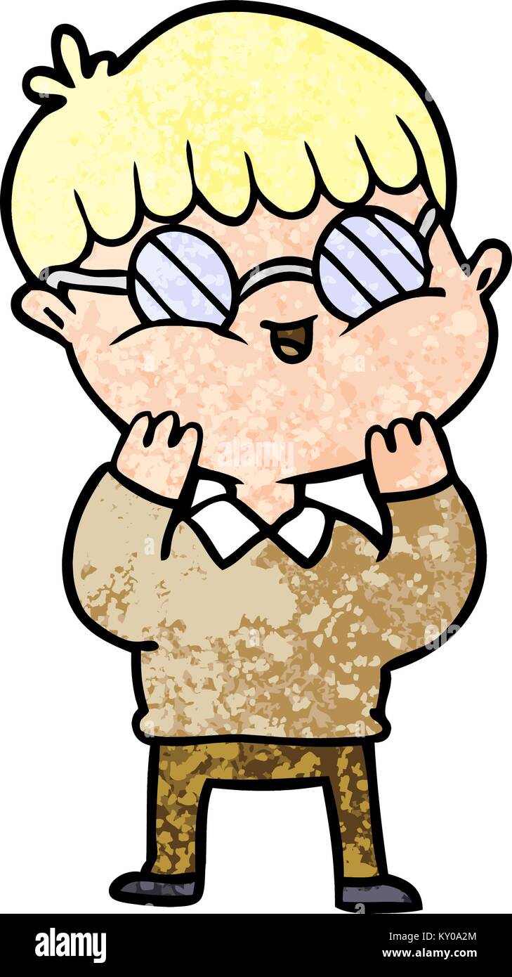 cartoon boy wearing spectacles Stock Vector Image & Art - Alamy