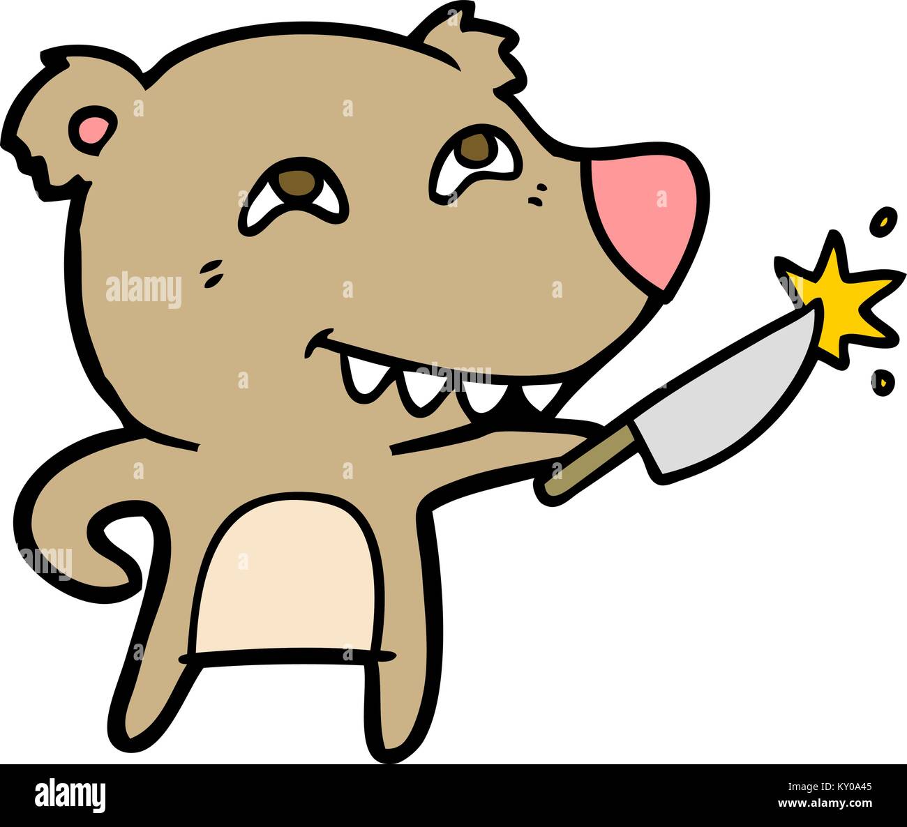 cartoon bear with sharp knife Stock Vector Image & Art - Alamy