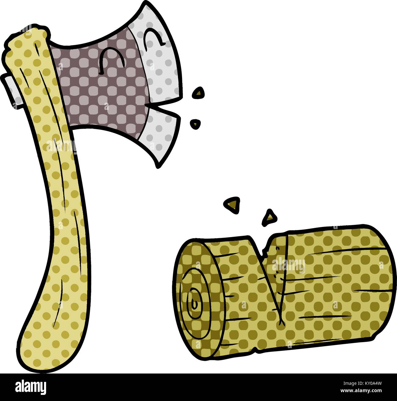 cartoon axe chopping wood Stock Vector Image & Art - Alamy