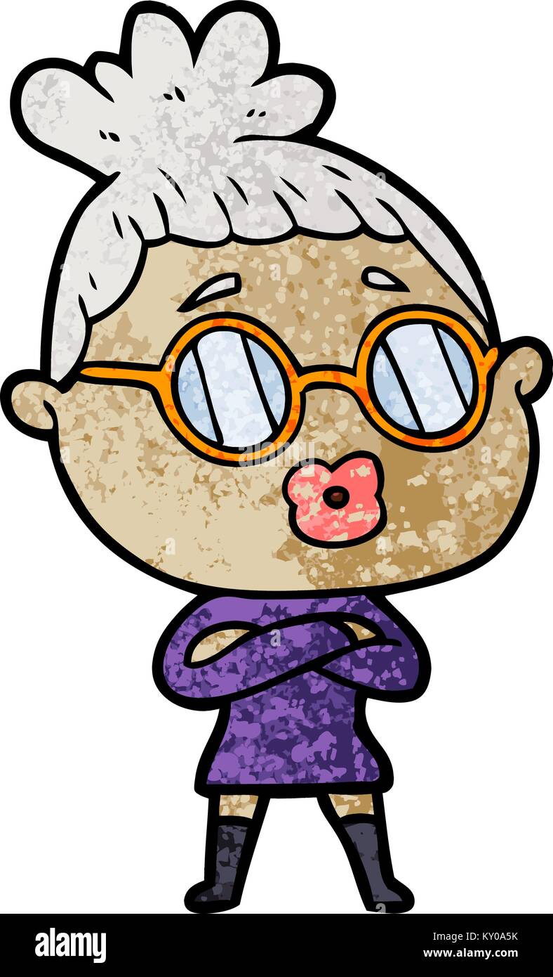 cartoon woman wearing spectacles Stock Vector Image & Art - Alamy